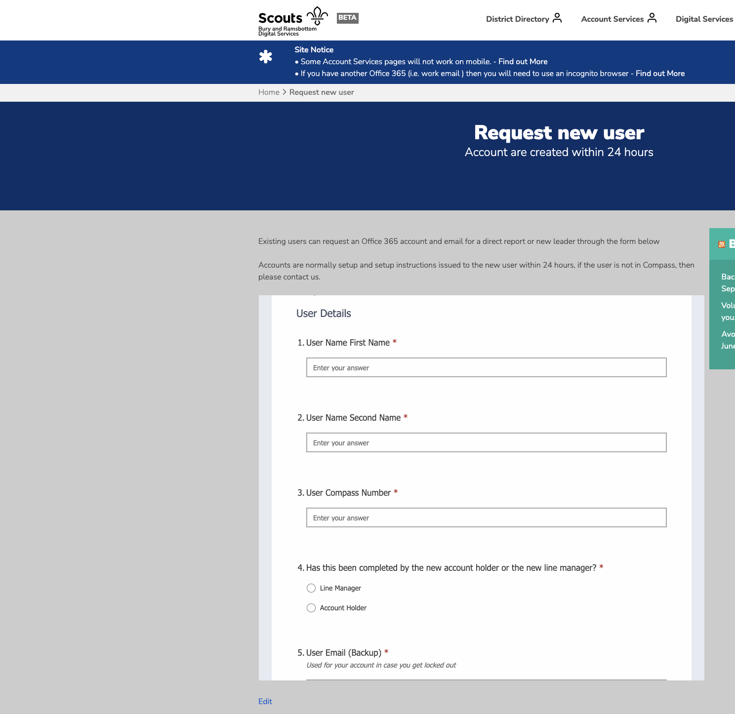 JML Process – BR Scouts – Digital Services
